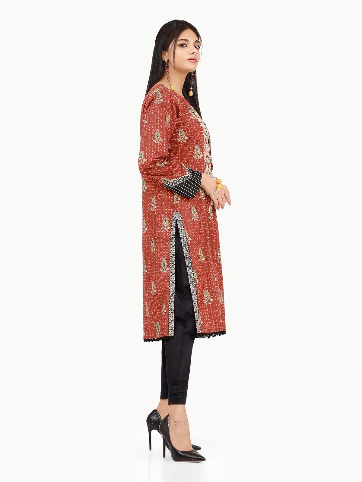 edenrobe Women's Brown Ready To Wear 1Pc Khaddar - EWTKE22-67777 ...